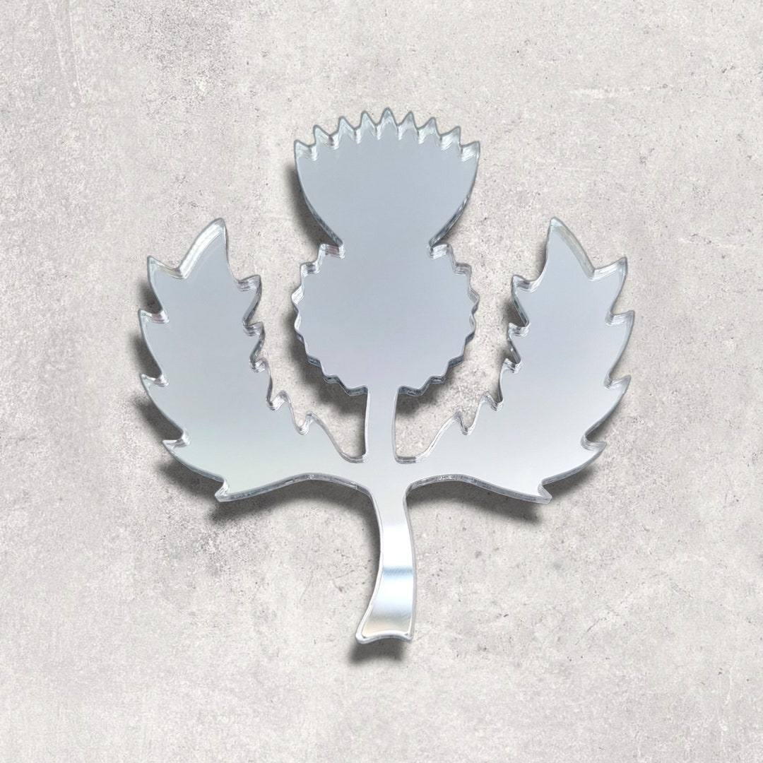 Thistle Acrylic Mirror Wall Art - Many Size and Colour Options (bespoke ...