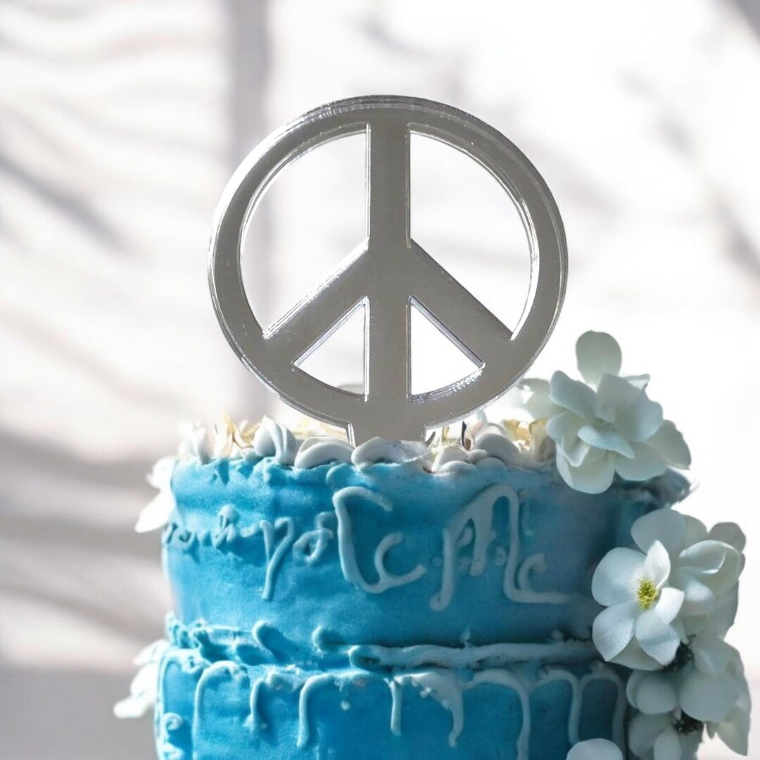 Peace Symbol Shaped Cake Toppers, Colours, Custom Shapes & Engraving - Etsy