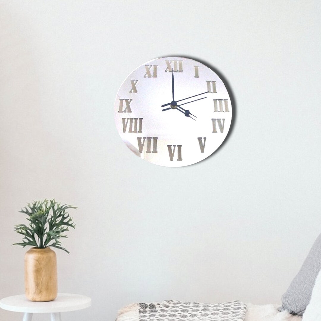 Roman Numerals Round Acrylic Clock - Many Colours (bespoke Shapes and ...