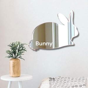 Rabbit Large Acrylic Mirror Wall Art many Size Options, Plain or ...