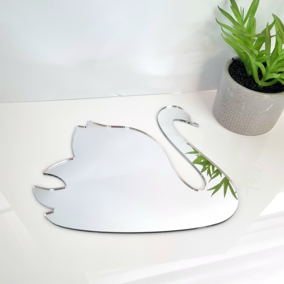 Swan Acrylic Mirror Wall Art - Many Size and Colour Options (bespoke ...