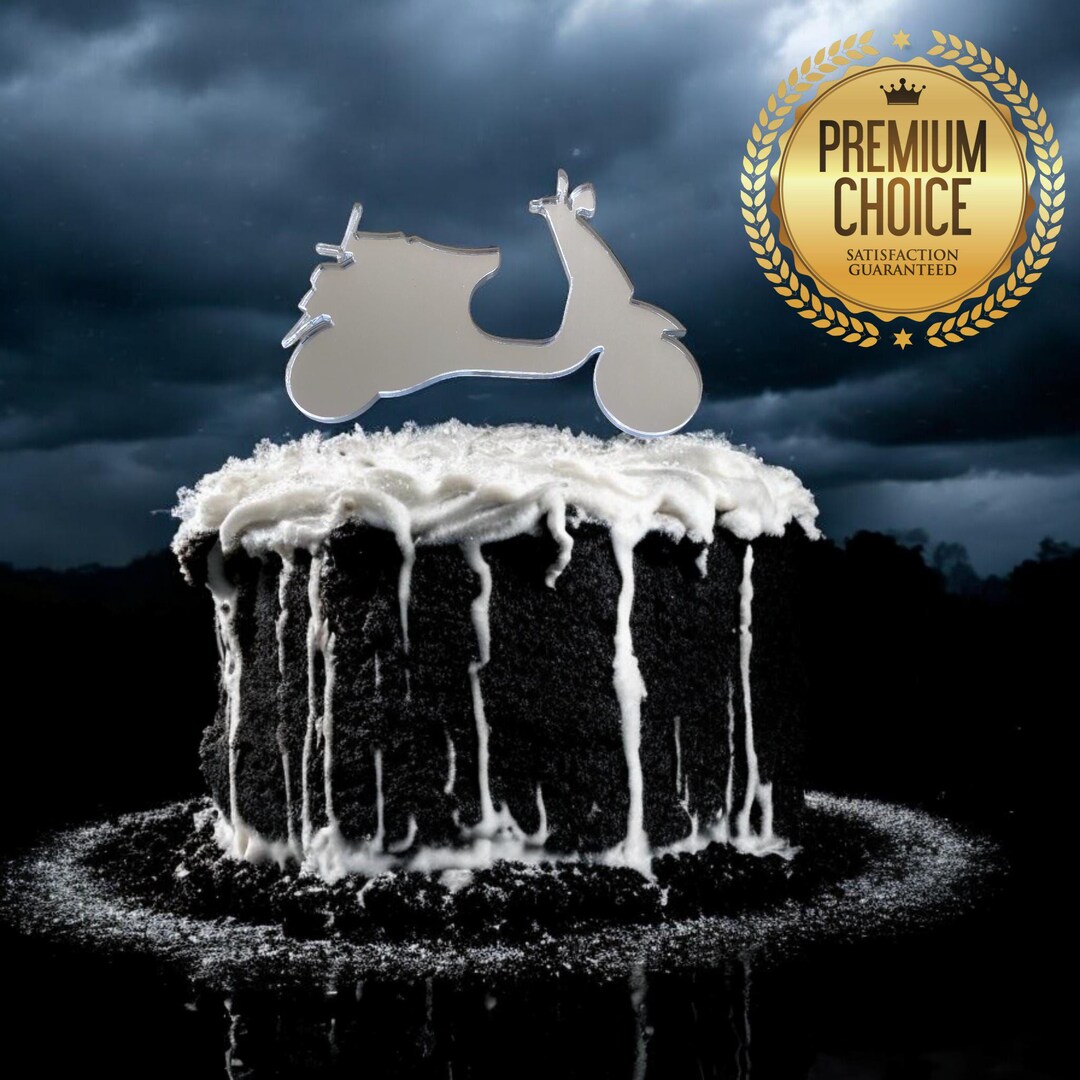 Moped Motorcycle Cake Toppers, Colours, Custom Shapes & Engraving - Etsy