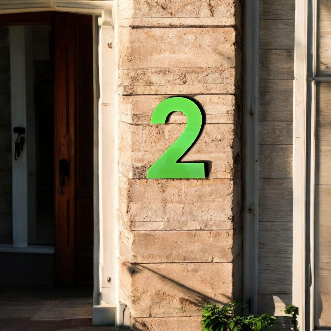 Lime Green, Floating Finish, Bespoke House Number (per Digit) - Many ...
