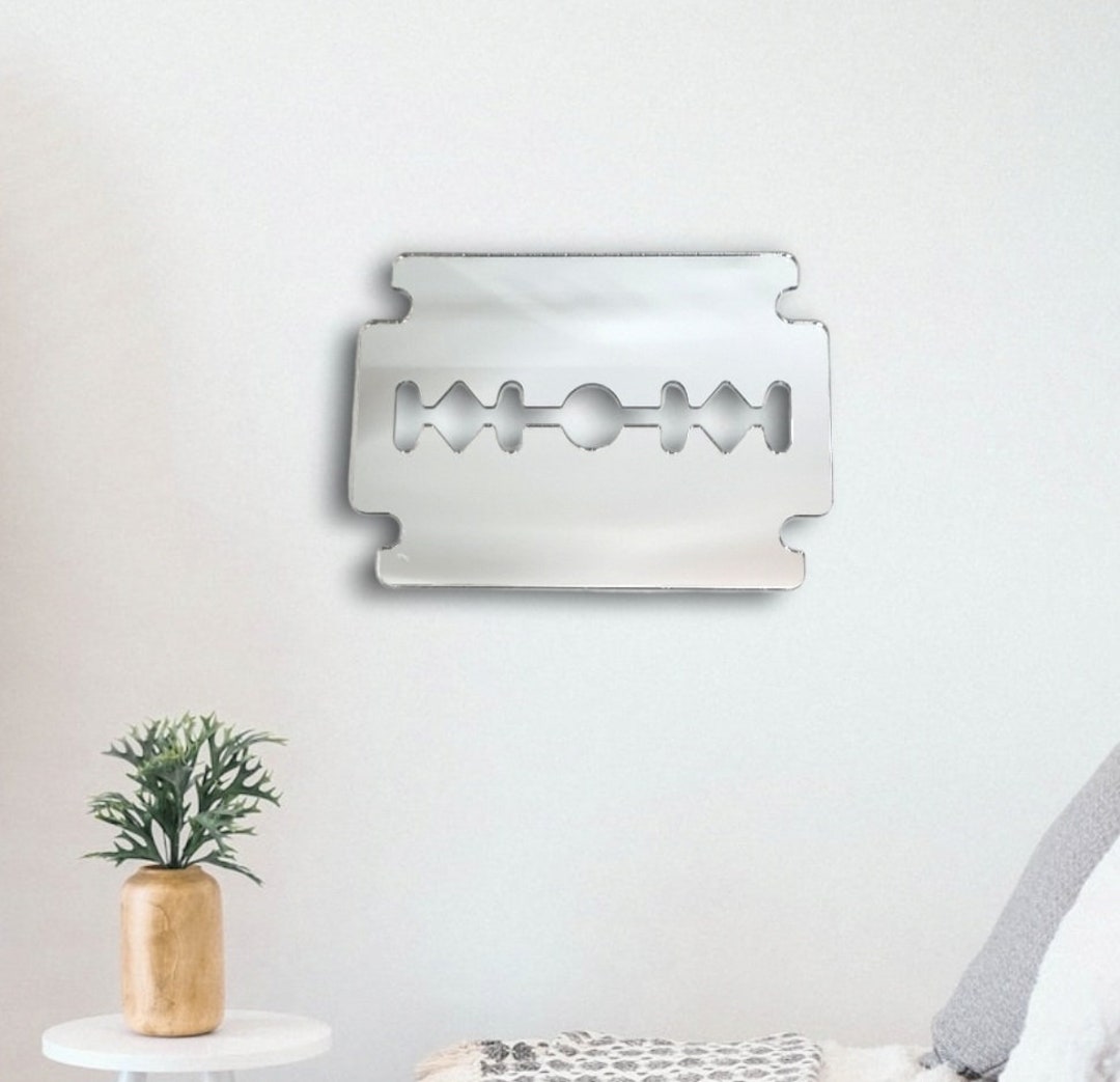 Barber Razer Blade Large Acrylic Mirror Wall Art Many Size Options ...