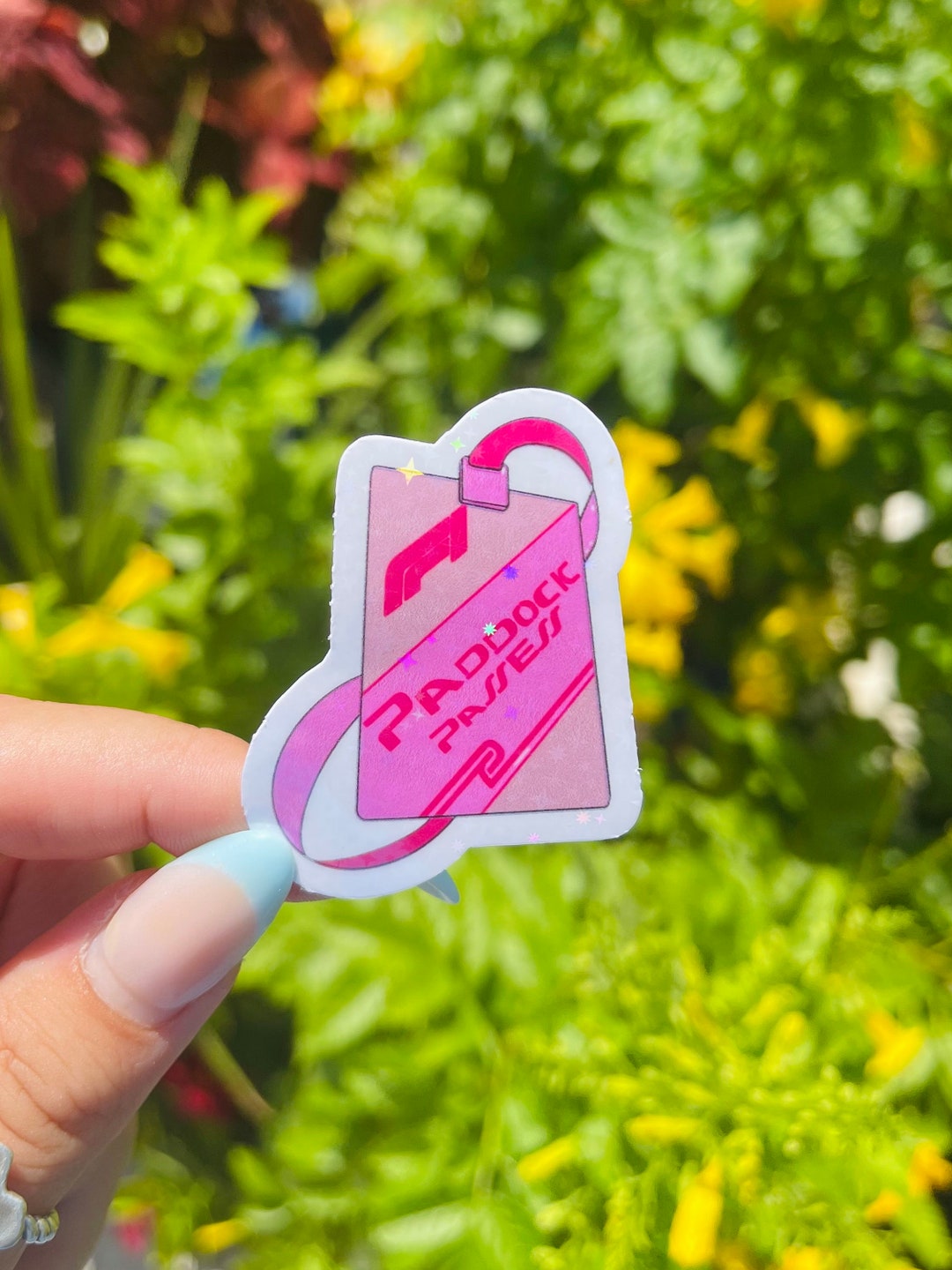 Pink Paddock Pass Sticker Cute F1 Stickers for Laptops, Water Bottles ...