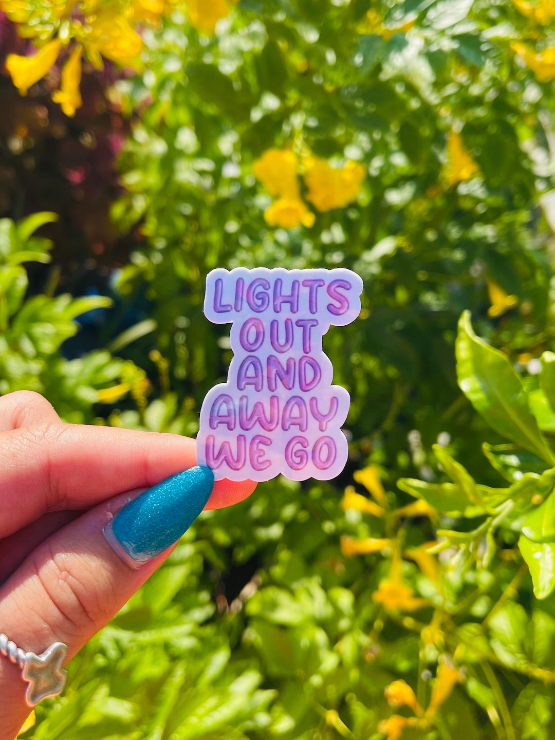 Lights Out and Away We Go Purple Holograph Sticker Cute F1 Stickers for ...