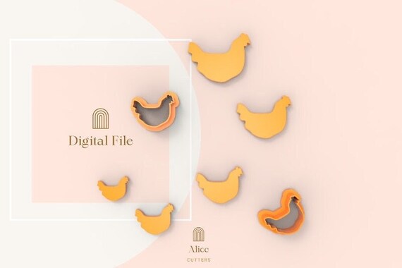 5 Sizes Chicken Cutter Hen Cutter Easter Cutter Polymer - Etsy