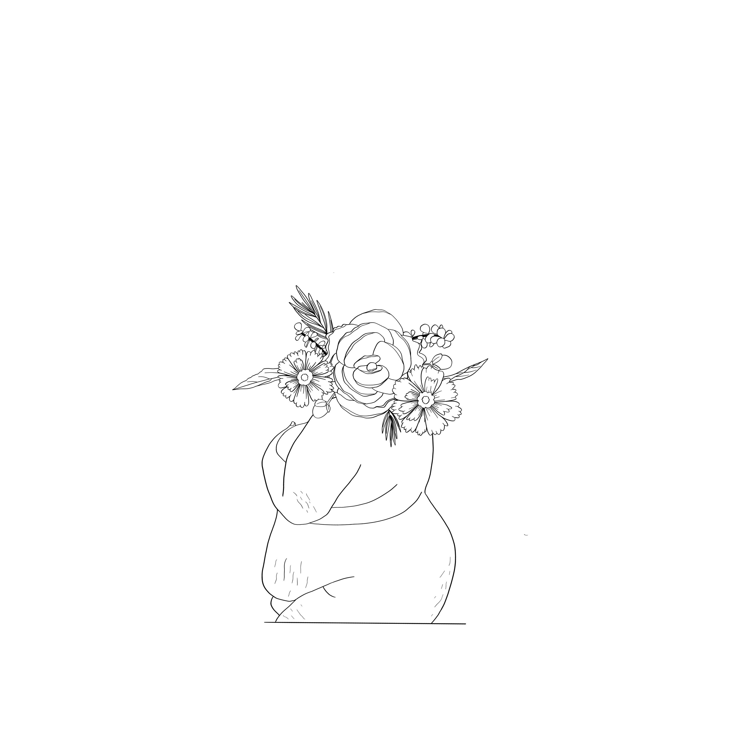 Screenprints Art & Collectibles Prints Floral fat babe No 2 Fat ...