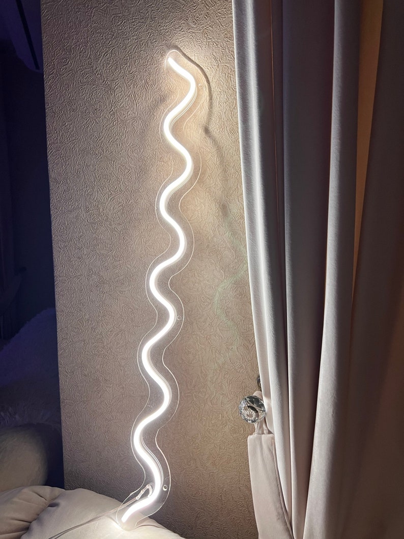 Neon Squiggle Light-wave Led Neon Sign Neon Sign Bedroomwall - Etsy