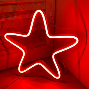 Star Neon Sign - Neon Light Decor Baby Shower Welcome Sign, Wall Decor ...