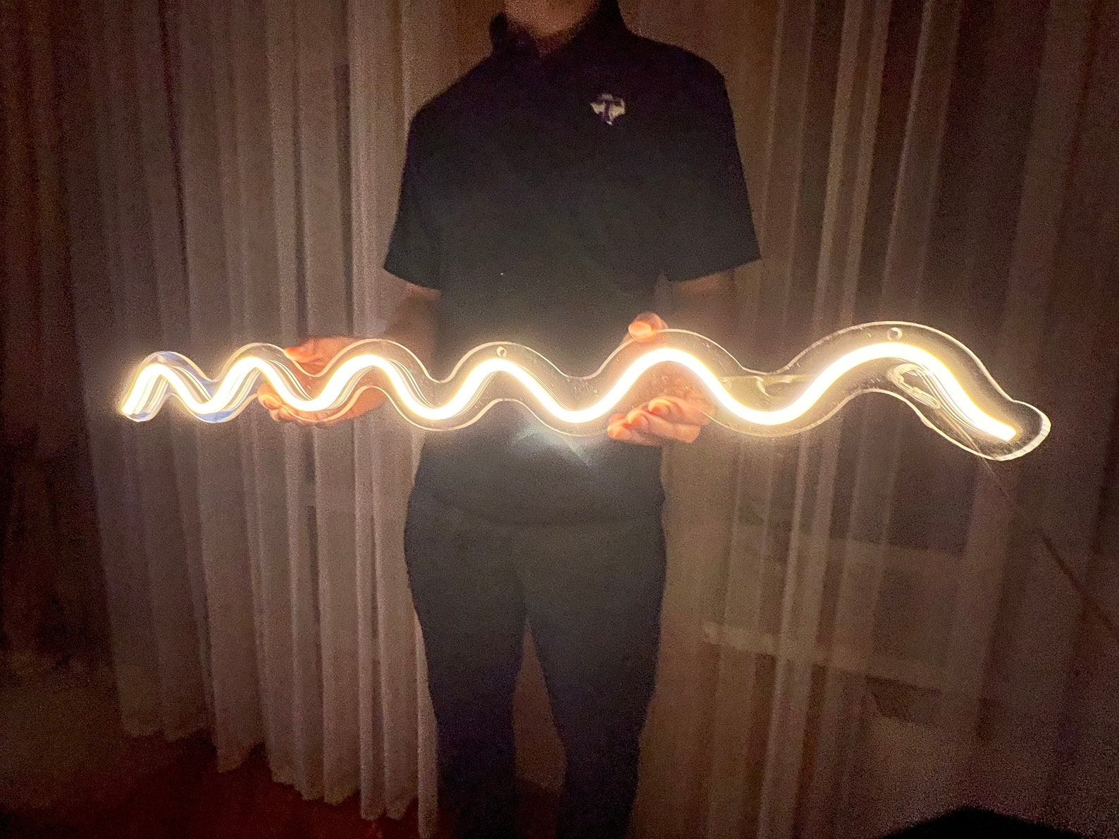 Neon Squiggle Light-wave Led Neon Sign Neon Sign Bedroomwall - Etsy