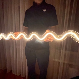 Neon Squiggle Light-wave Led Neon Sign, Neon Sign Bedroom,wall ...