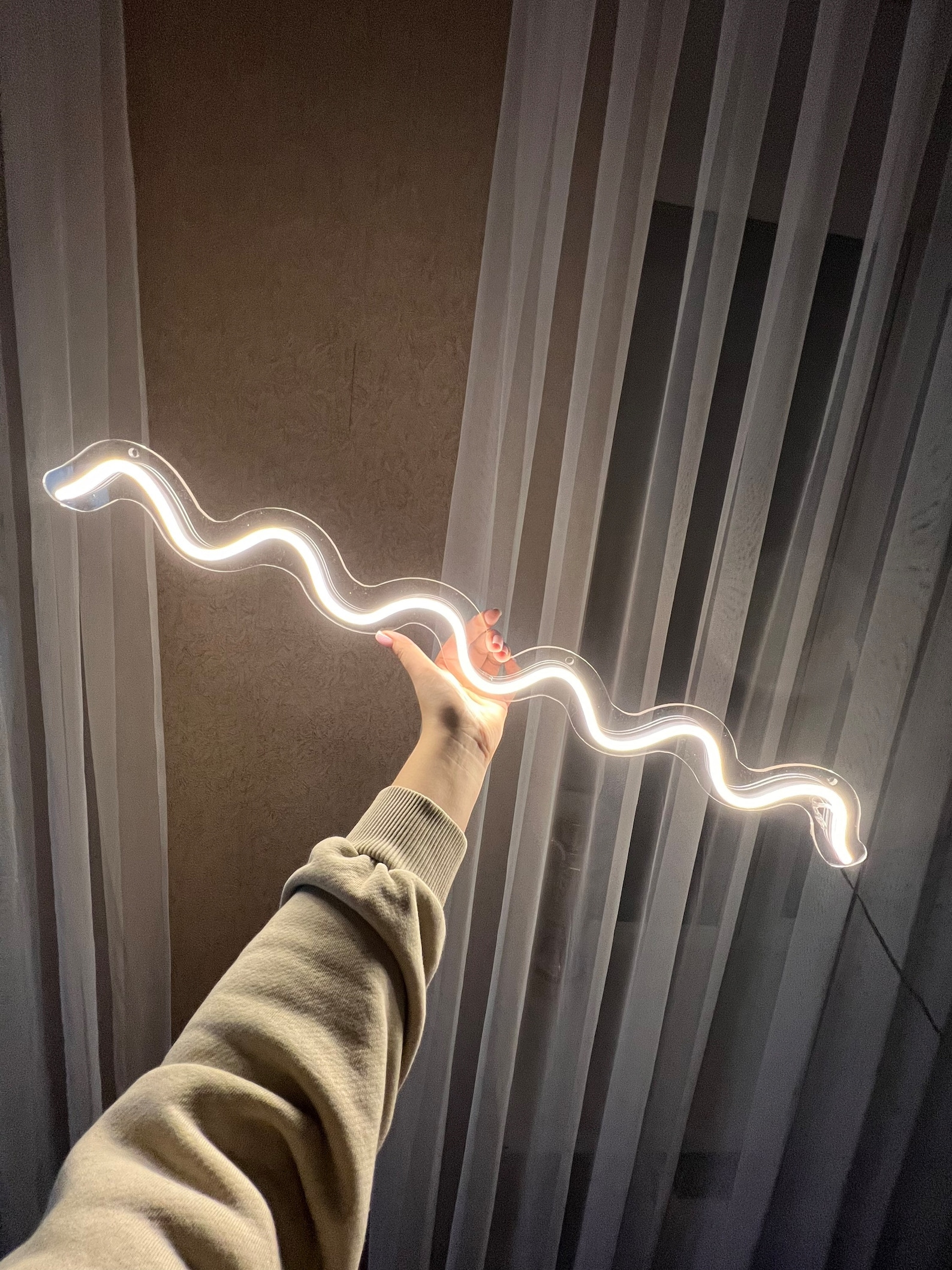 Neon Squiggle Light-wave Led Neon Sign Neon Sign Bedroomwall - Etsy