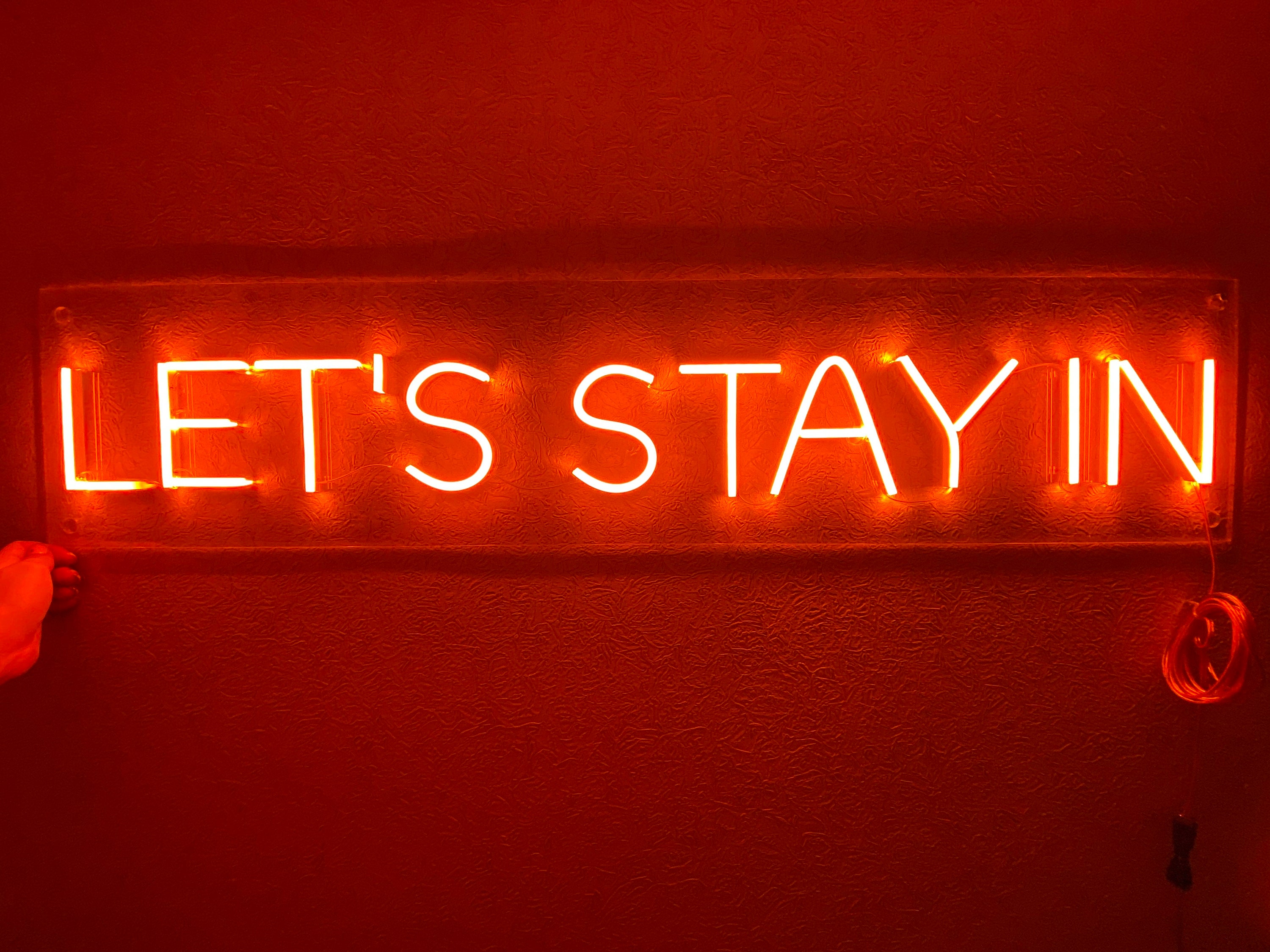 Lets stay in Neon Sign. LED custom Decor for house Wall | Etsy