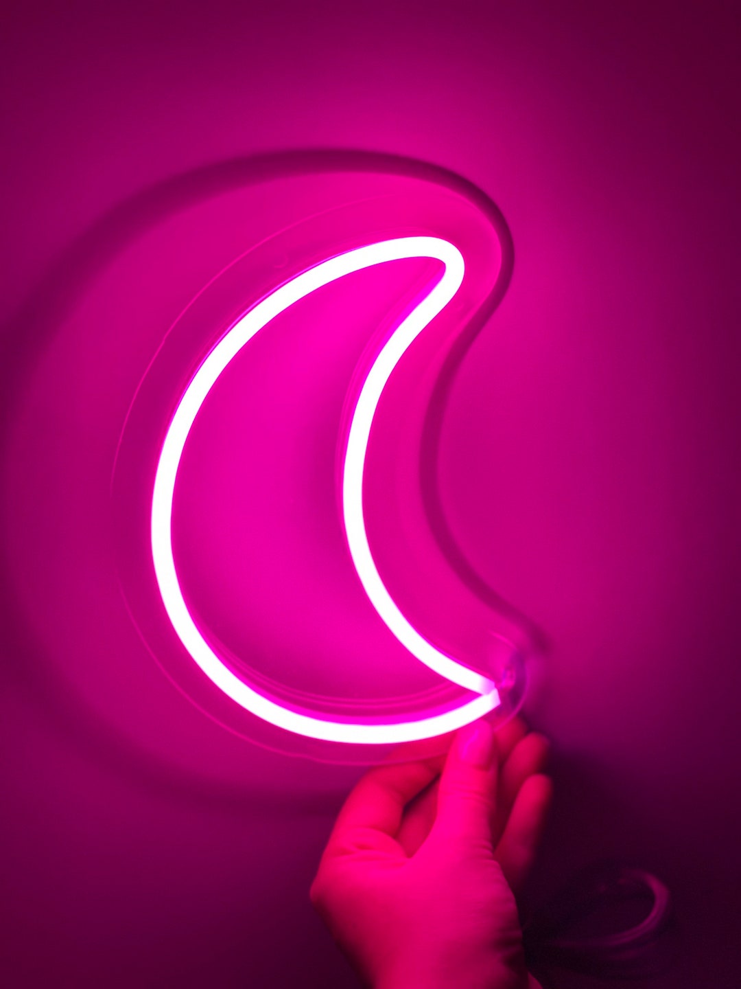 Neon Moon Light Sign- Crescent Moon Sign for Bedroom, Custom Decor for ...