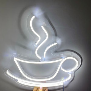 Coffee Neon Cup Sign. LED Custom – Cosy Kitchen Room Decor, Neon Sign ...