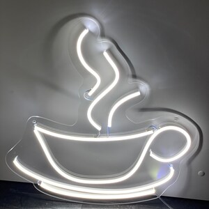 Coffee Neon Cup Sign. LED Custom – Cosy Kitchen Room Decor, Neon Sign ...