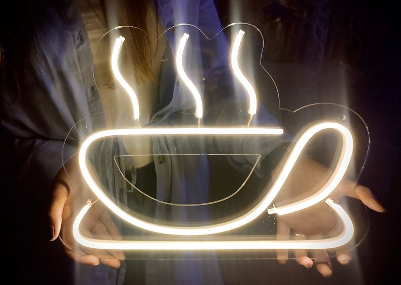 Coffee Cup Neon Sign - Custom Neon Sign LED Custom, Bar Sign - Etsy