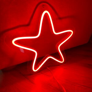 Star Neon Sign - Neon Light Decor Baby Shower Welcome Sign, Wall Decor ...