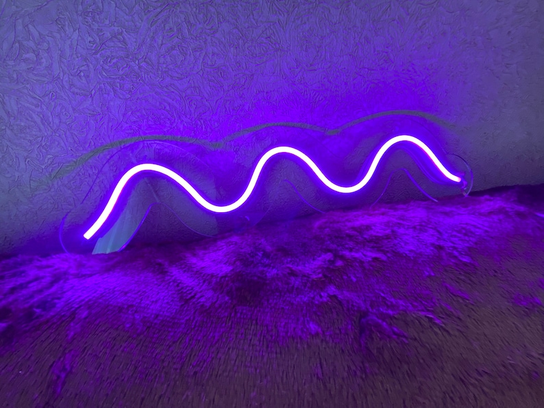 Wave Neon Sign. LED Custom Decor Squiggle Neon Sign Sign - Etsy