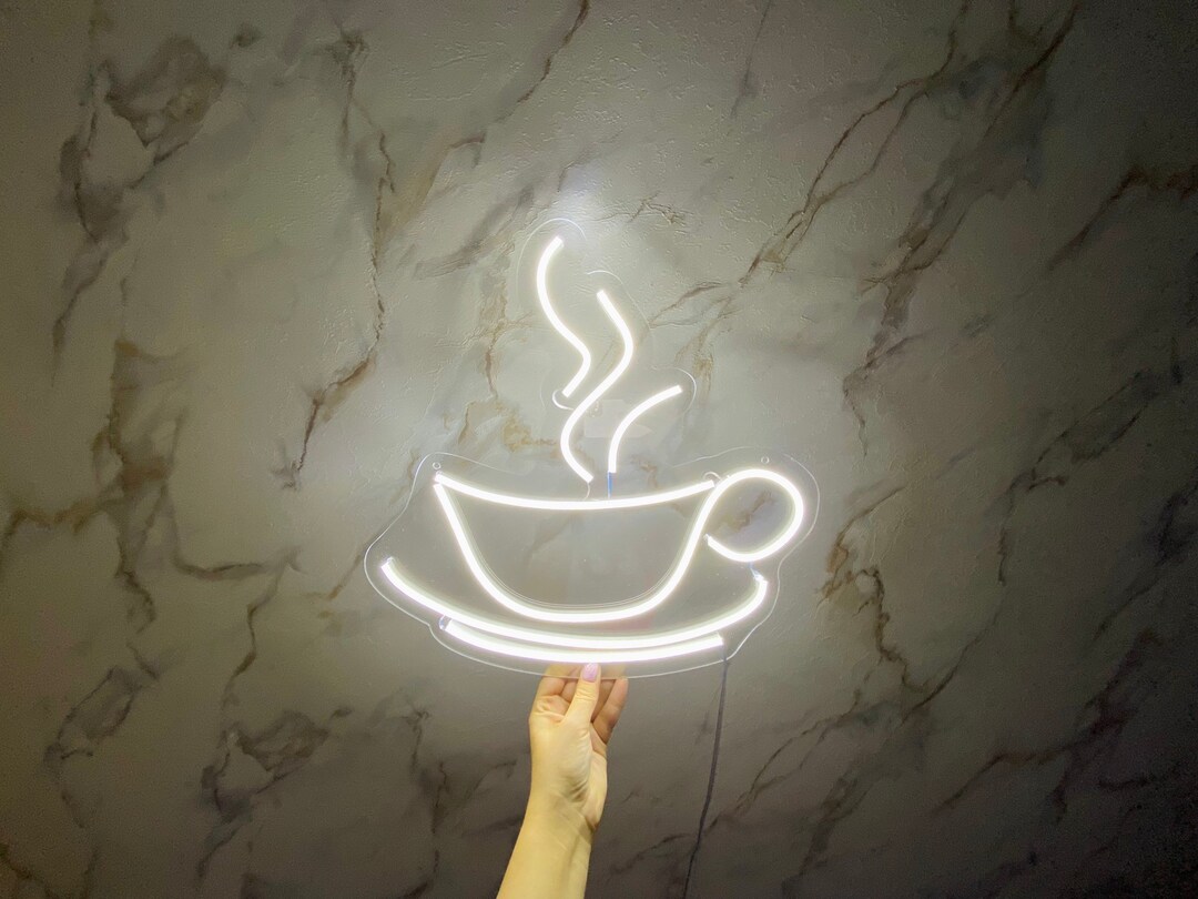Coffee Sign, Coffee Bar Decor - Neon Sign Coffee Cup. Custom Coffee ...