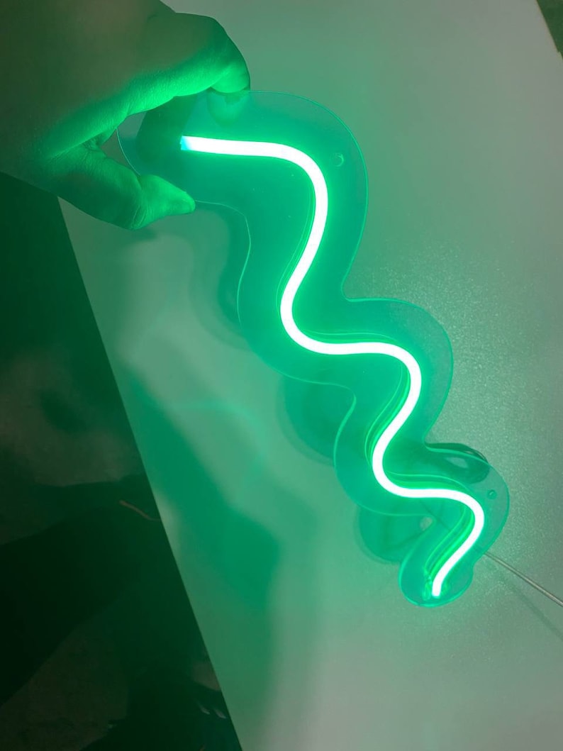 Wave Neon Sign. LED Custom Decor Squiggle Neon Sign Sign - Etsy