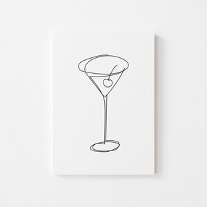 Digital Line Art Print DOWNLOAD - Martini Cocktail - Etsy