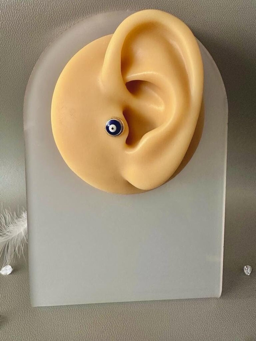 Gold Evil Eye Piercing, Evil Eye Stud Piercing, Enamel Tragus Piercing ...