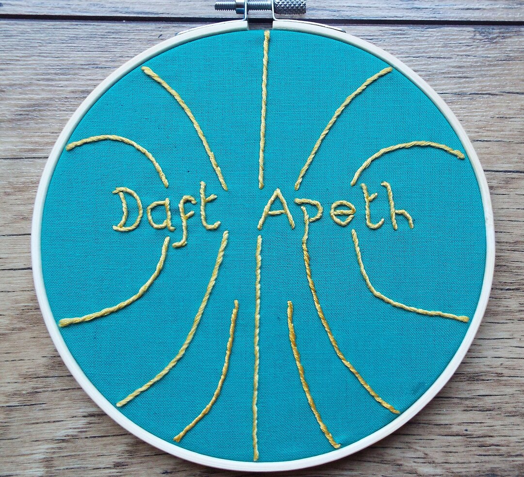 Daft Apeth, Handmade, Original, Unique, Embroidery, freehand Artwork ...