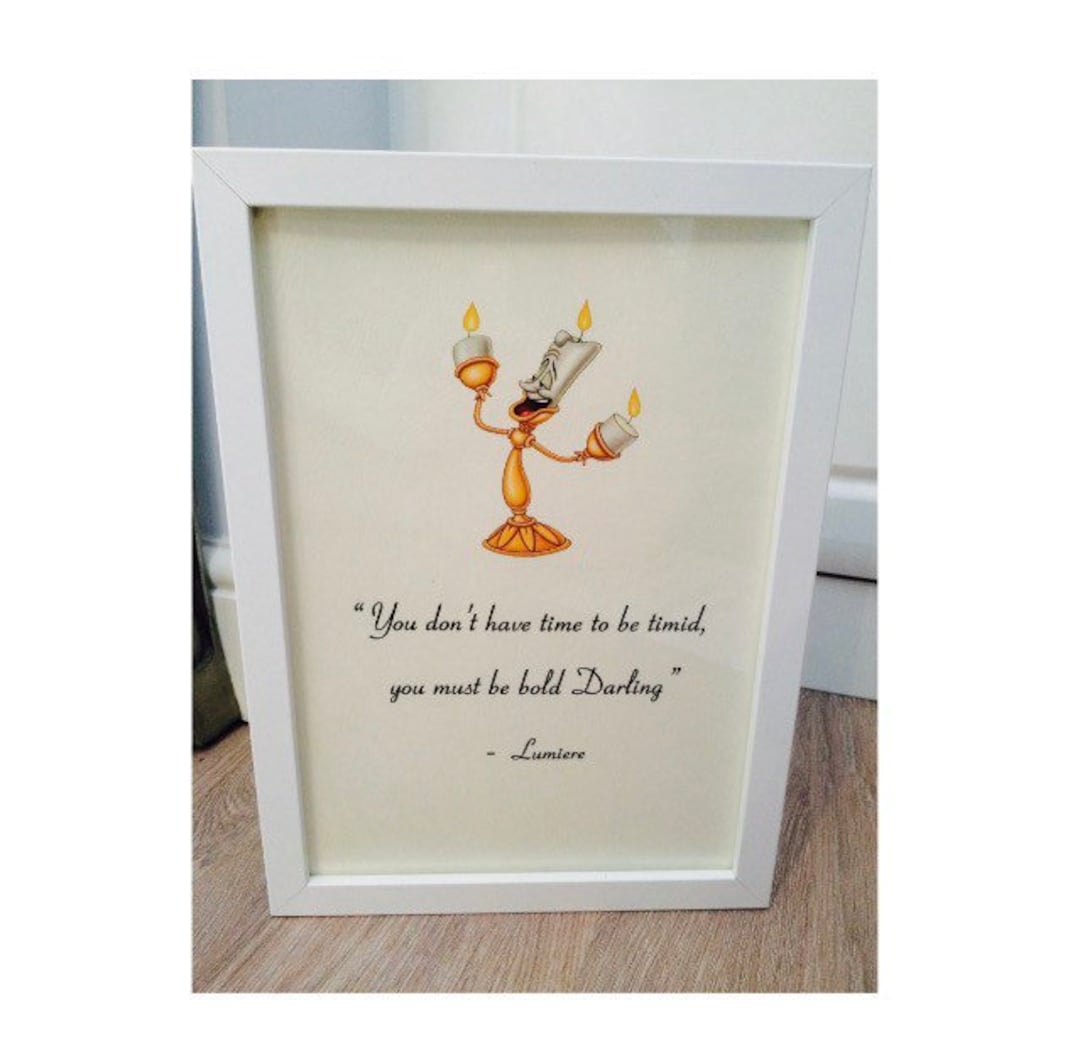 Lumiere Beauty and the Beast Disney Princess Film Movie A4 Quote Art ...