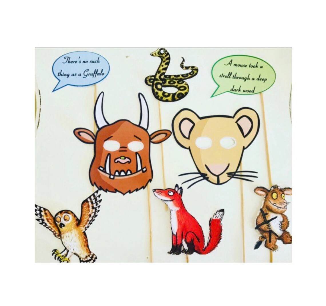 The Gruffalo Masks Picture Photo Booth Selfie Props X8 Birthday Party ...