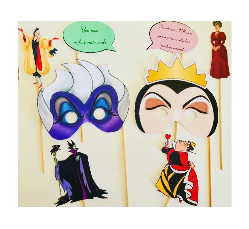 Villains Masks Picture Photo Booth Selfie Props X8 Wedding Birthday ...