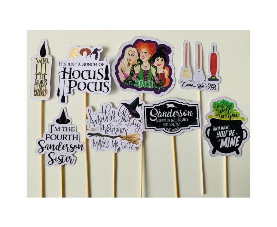 Hocus Pocus Halloween Witches Picture Photo Booth Selfie Props X8 Wedding Birthday Party ...