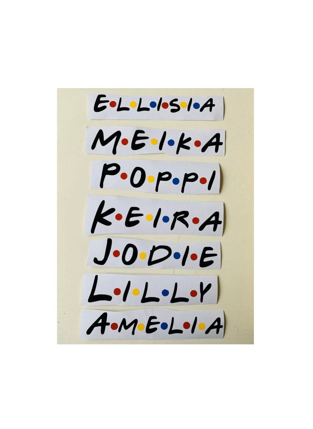 Personalised Name Friends TV Show Font Sticker Vinyl Decal Water Bottle ...