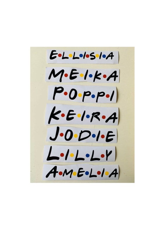 Personalised Name Friends TV Show Font Sticker Vinyl Decal | Etsy UK