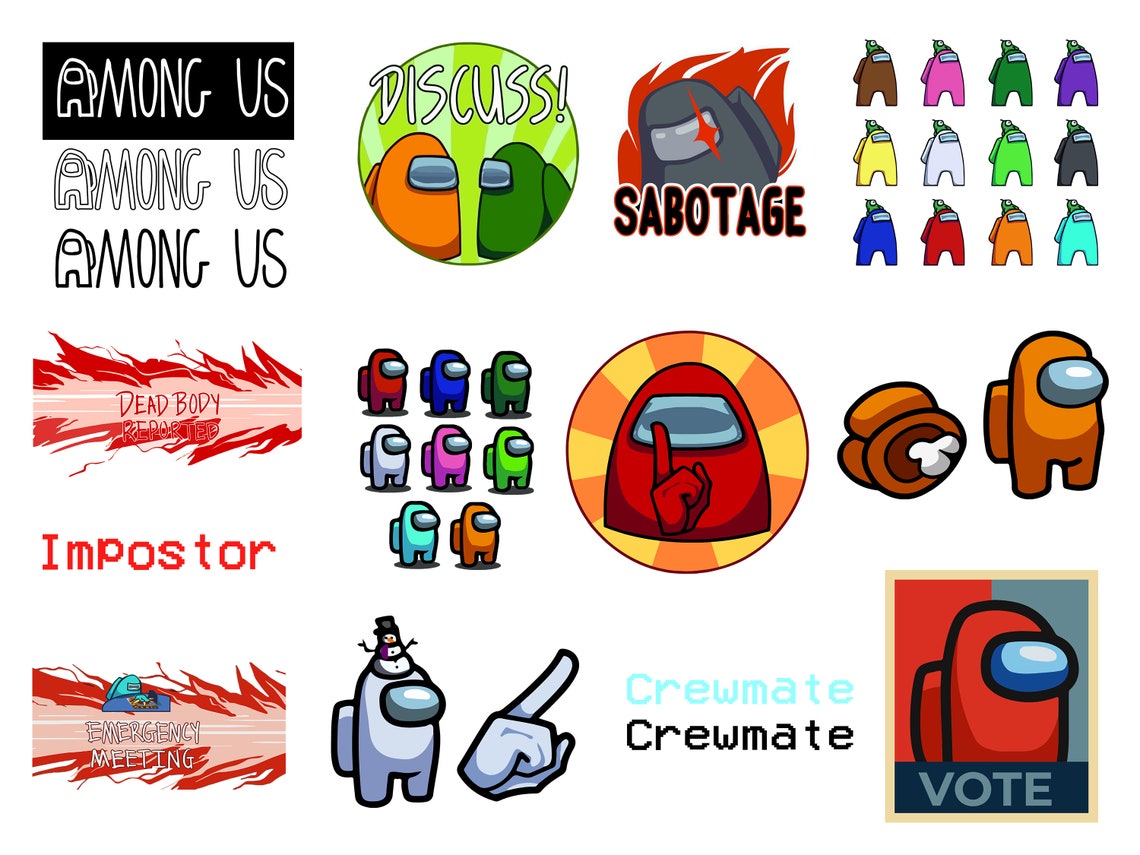 Among us vectors eps svg png ai imposter crewmate | Etsy