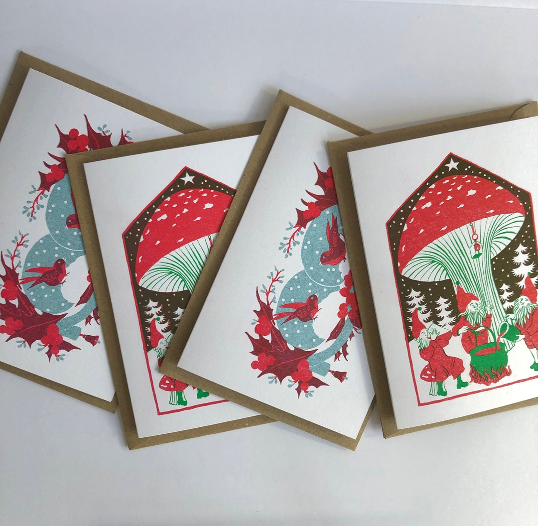 Pack of Four Christmas Cards - Etsy
