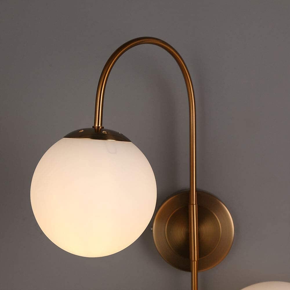 Wall Sconce Lamp Milk Glass Globe Sconce 2 Globe Sconce - Etsy Australia