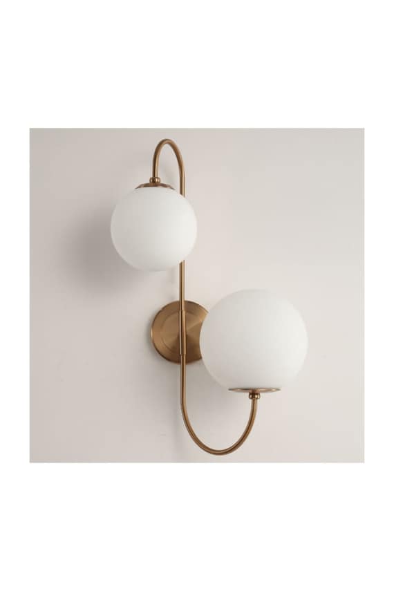 Wall Sconce Lamp Milk Glass Globe Sconce 2 Globe Sconce - Etsy Australia