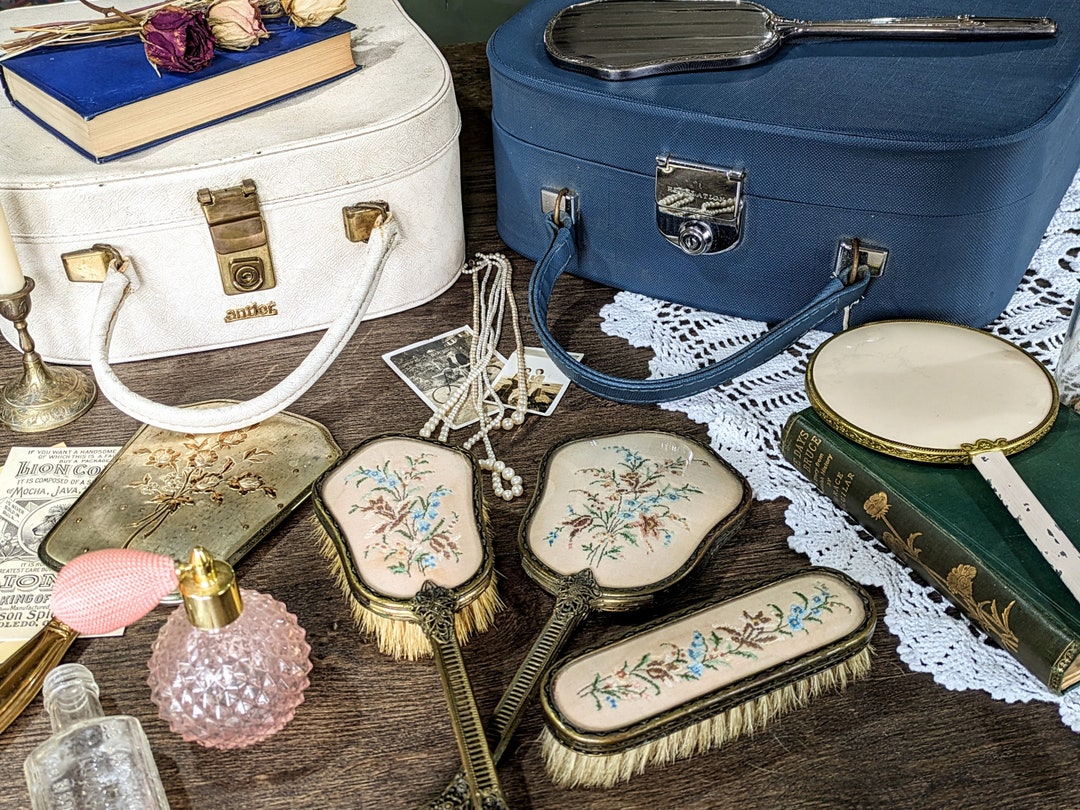 Vintage Vanity Items. Antique Victorian to Mid Century. Brush & Mirror ...