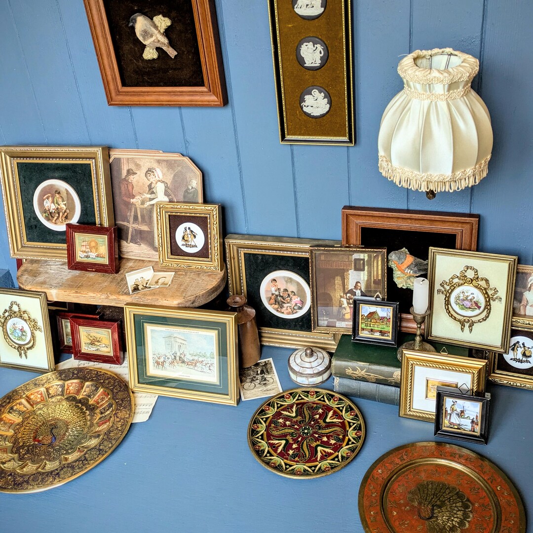 Vintage Wall Art: Eclectic Gallery Pieces. Framed/landscape/portrait ...