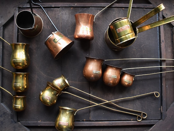 Vintage Hot Drinks Ladles. Brass and Copper Drink Measurers - Etsy