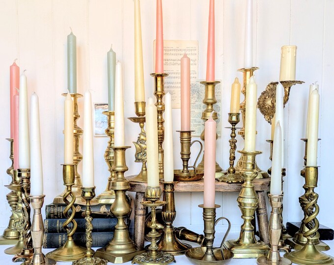 Vintage Brass Candlestick: Ornate Victorian Chamberstick, Barley Twist ...