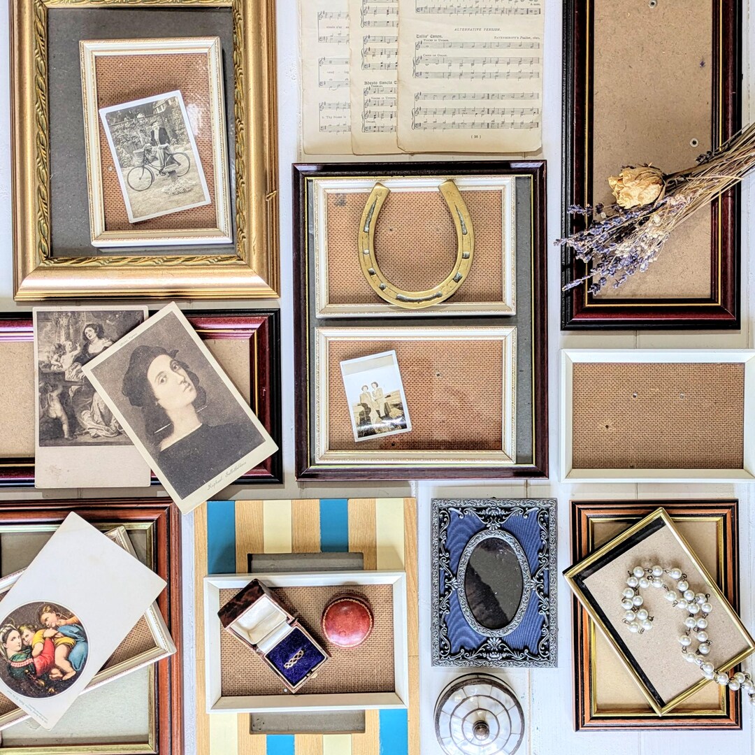Vintage Picture Frame. Wood, Brass & Metal Photo Frames. Rectangle and ...