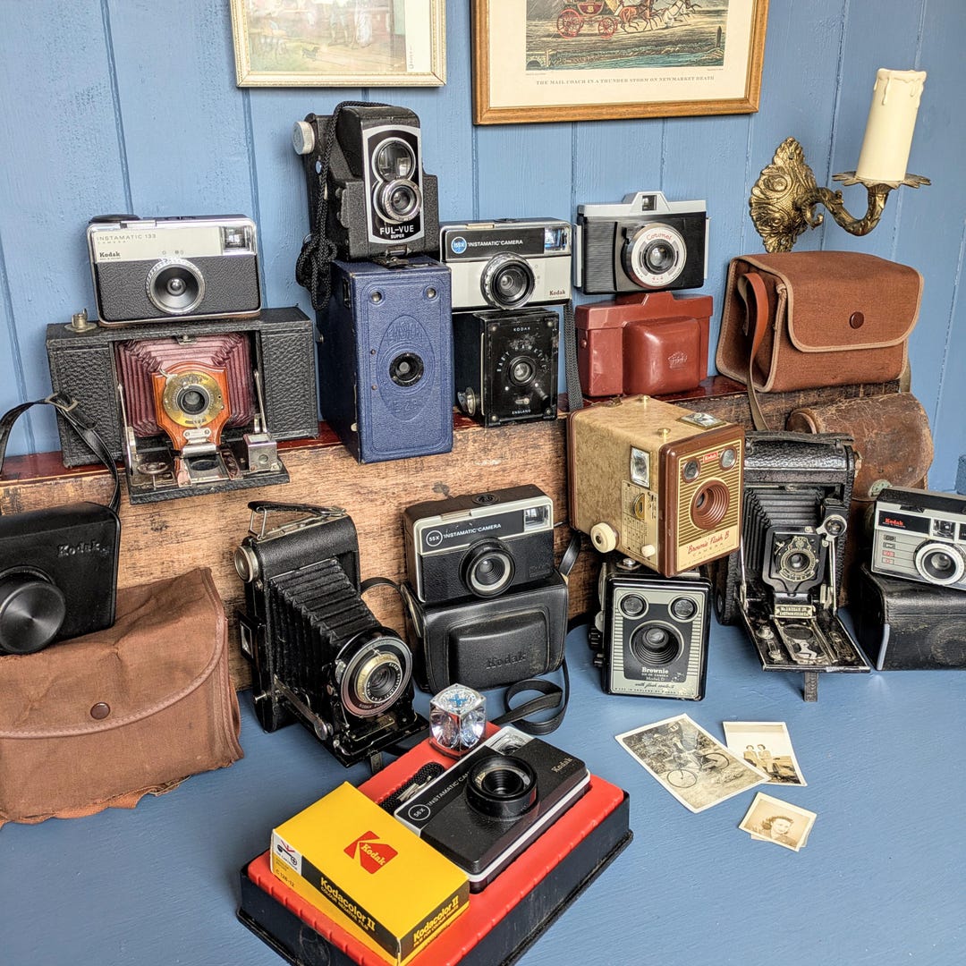 Retro Camera Collection. 1910s-1970s Kodak, Ensign, Coronet, Folding ...
