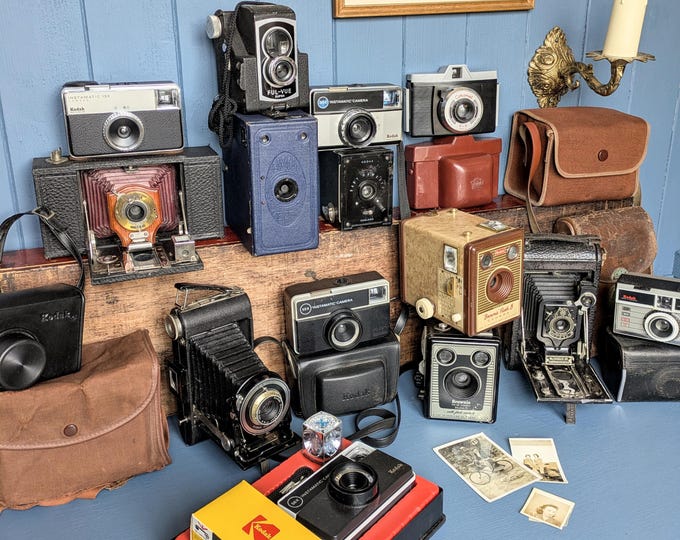 Retro Camera Collection. 1910s-1970s Kodak, Ensign, Coronet, Folding ...