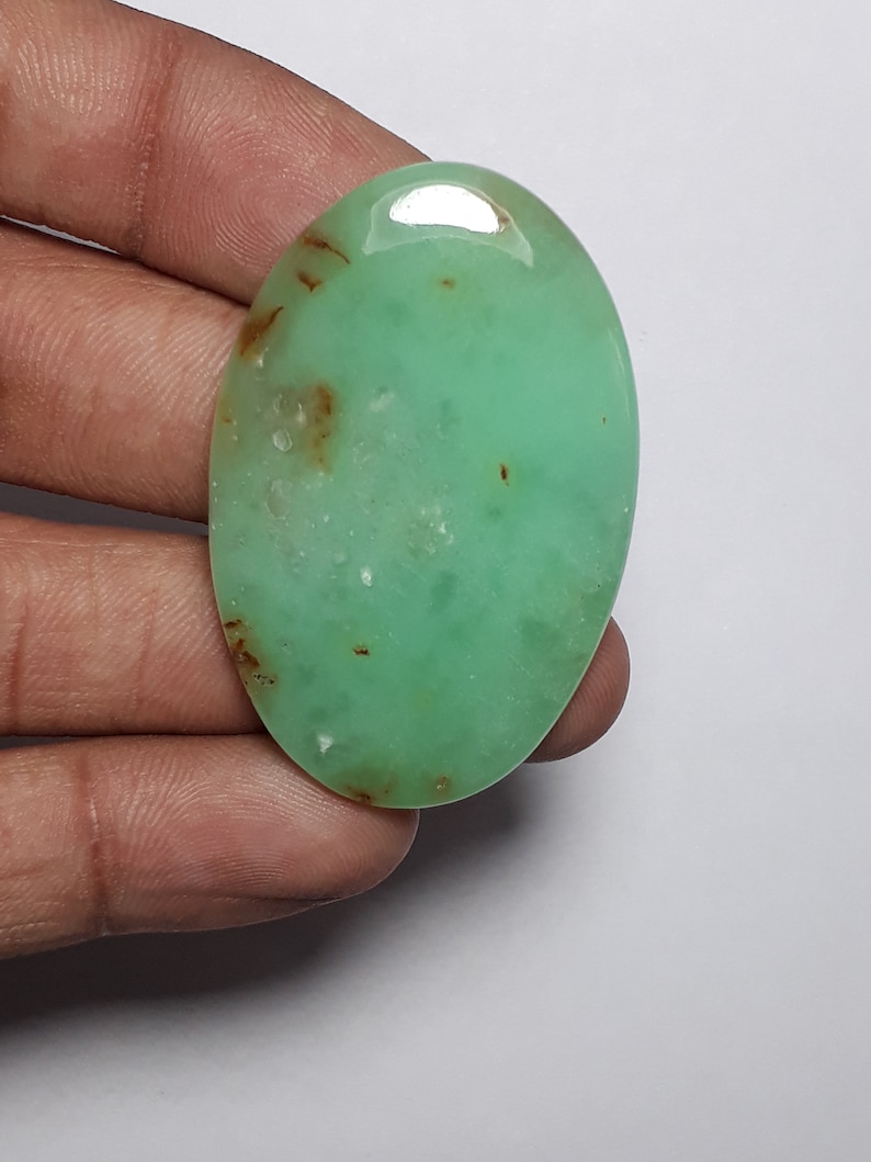 #1888 MM 55 Ct. 44 X 23 Top Attractive Chrysoprase Gemstone,100% ...