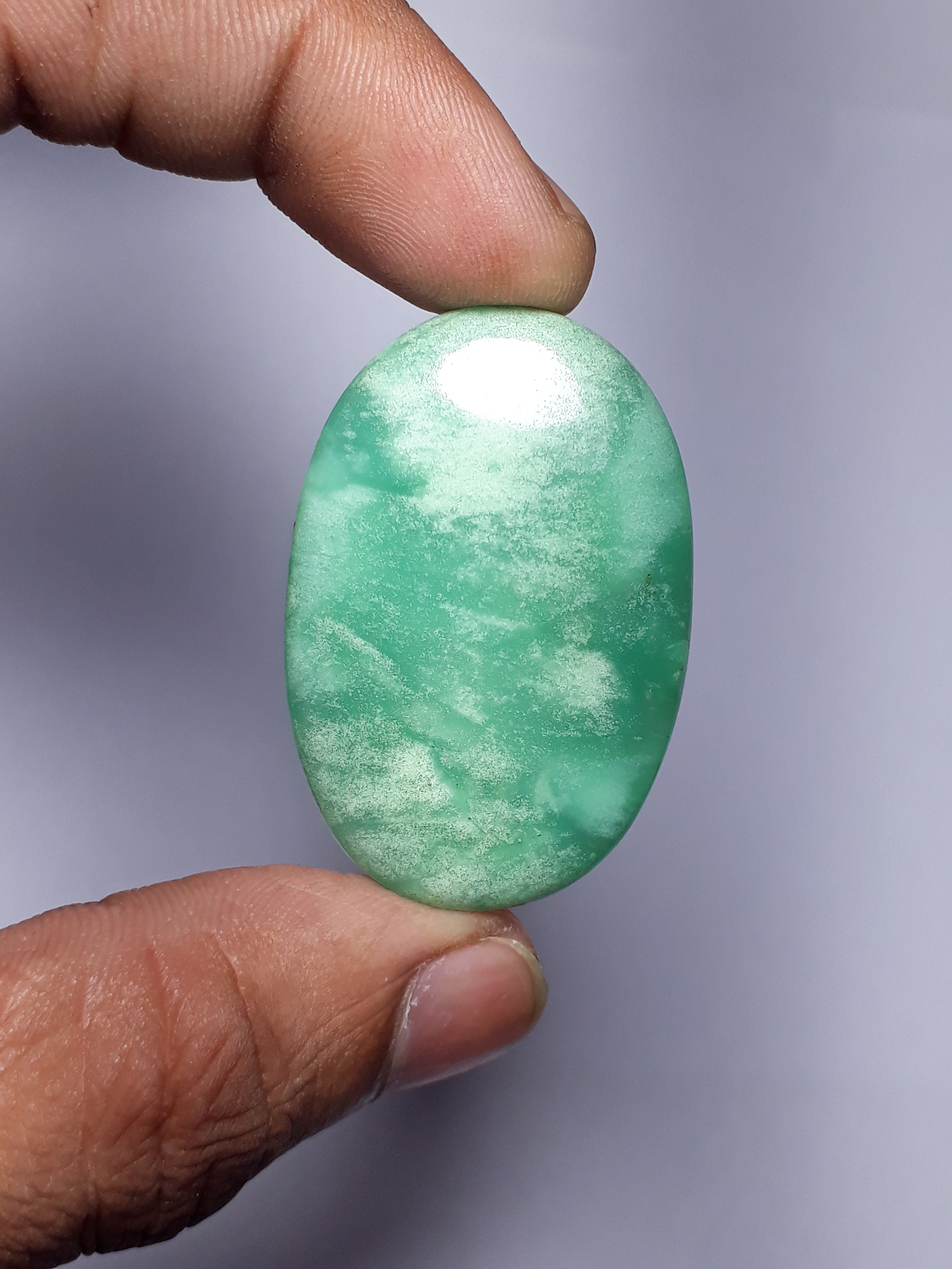 #1888 MM 55 Ct. 44 X 23 Top Attractive Chrysoprase Gemstone,100% ...