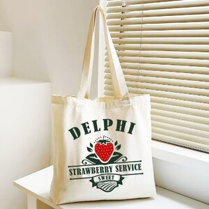 Vintage Delphi Strawberry Services Tote Bag, Pick Your Own Strawberries ...