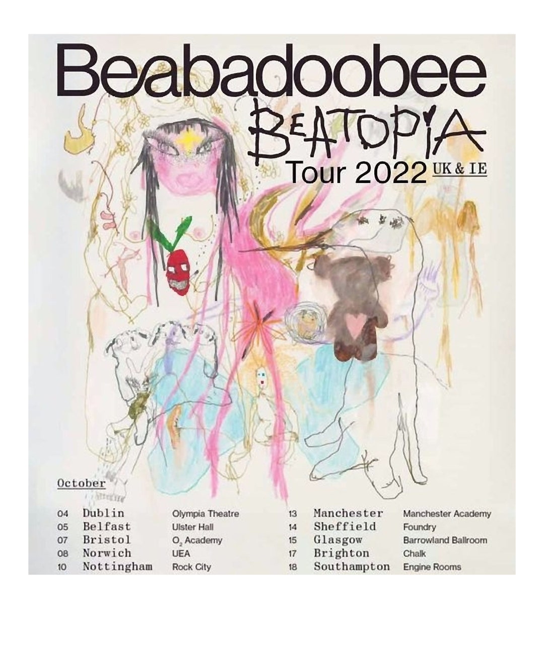Beabadoobee Beatopia Tour 2022 Poster, Beabadoobee US Tour Poster ...